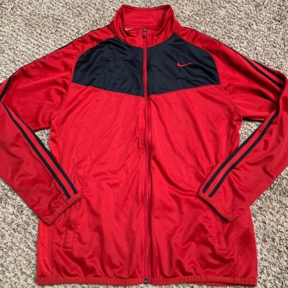 Nike | Jackets & Coats | Mens Red Zip Up Nike Track Jacket | Poshmark